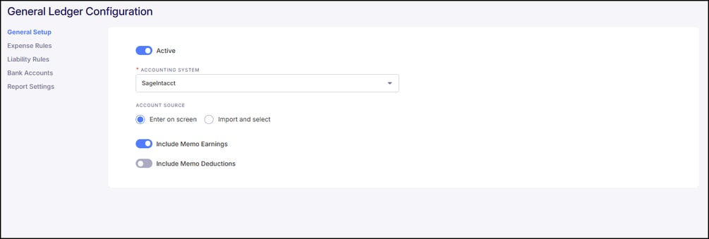 General Ledger (GL) Configuration